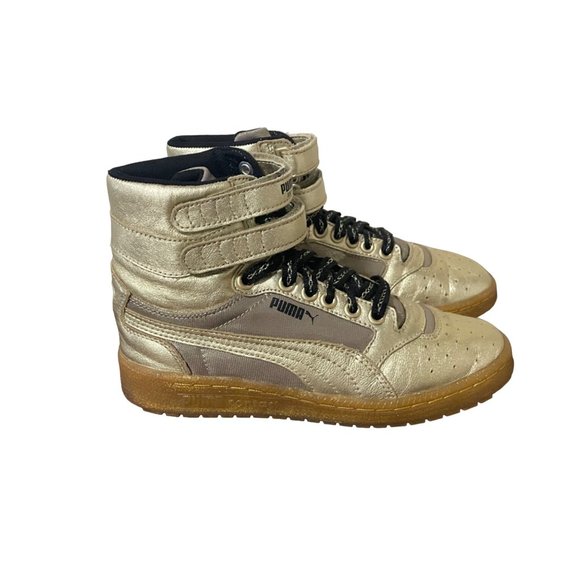 Puma | Shoes | Puma Sky Ii Hi Metallic Gold High Top Size 3 Girls ...